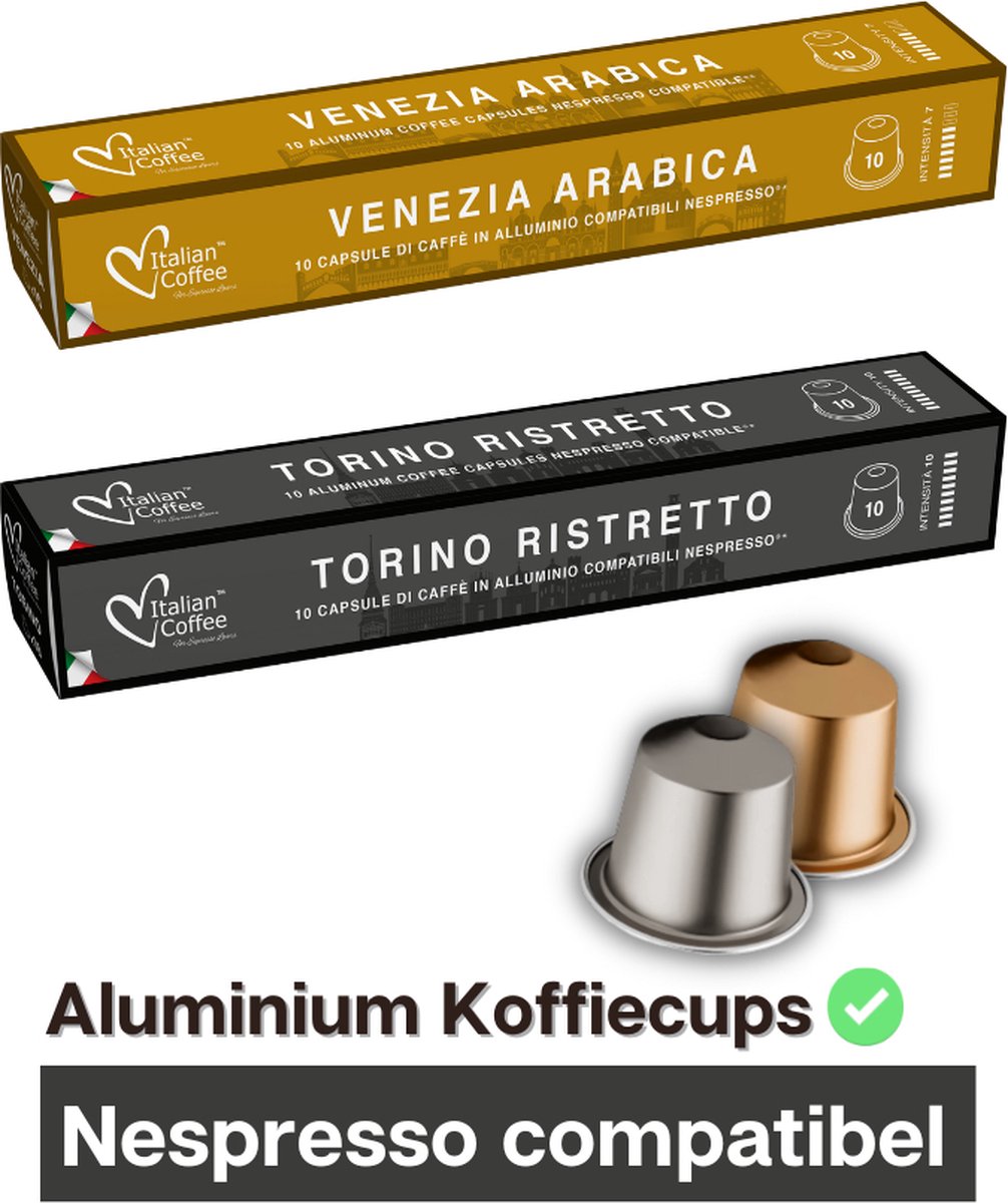 Nespresso compatibele Aluminium cups - Ristretto Torino en Arabica ...